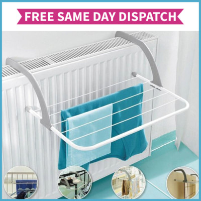 Radiator Clothes Airer Dryer 5 Bar Drying Rack Rail Towel Window Rail ...