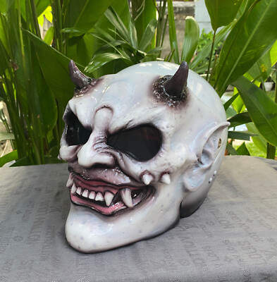 Ghost Rider Motorcycle Helmet Demon Custom Airbrush Skull 3D Hellboy ...