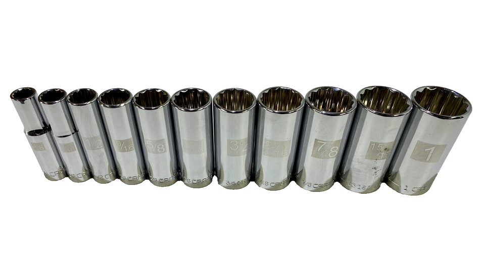 NEW Craftsman Ez Read 3/8" Drive 6 & 12 Point Sockets SAE & Metric ...