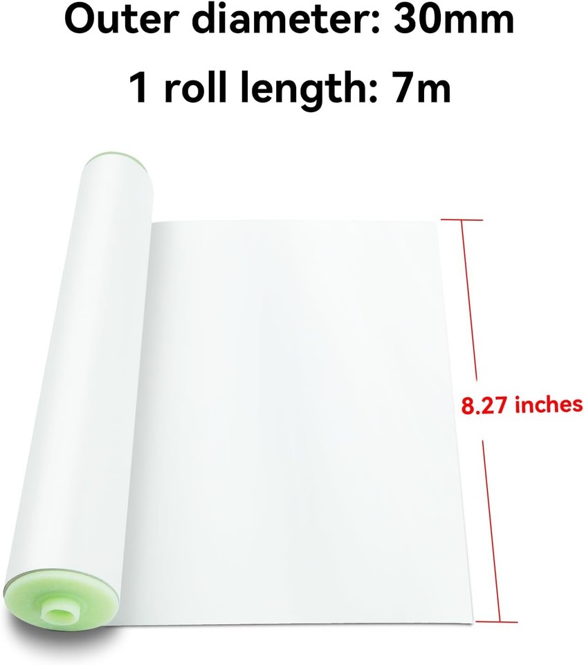 A4 Thermal Paper 3 Rolls for MT810 printer(210mm/8.27"width/7m long,Φ1 ...