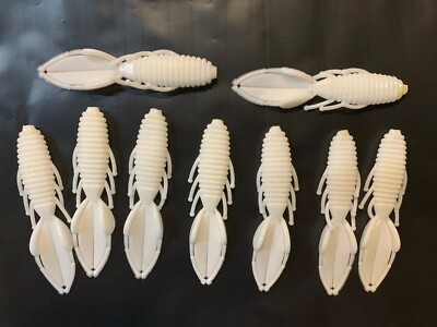 15ct 4.25 inch white pearl creature bait soft Plastic Beaver tail Bass ...