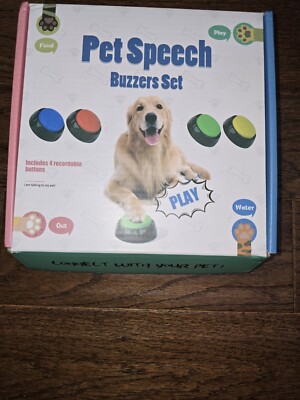 Pet Speech buzzers set- 4 pcs of Dog Talking recordable buttons | eBay