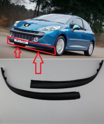 FOR PEUGEOT 207 2006 - 2009 PAIR FRONT BUMPER SPOILER SPLITTER TRIM SET ...