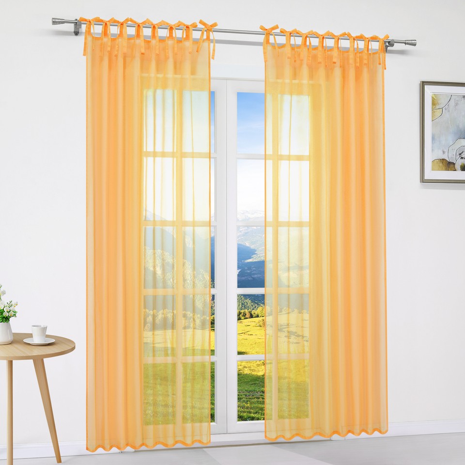 Voile Curtains Sheer Window Blinds Solid Net Curtain Tab Top Panel ...