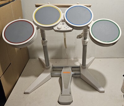 Nintendo Wii Rock Band Drum Set Bundle Wired Drums Set White BUNDLE ...