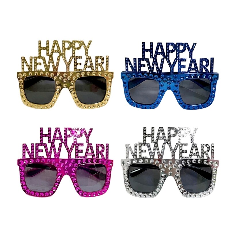 Happy New Year Glasses Fancy Party Eyeglasses Photo Prop Celebration ...