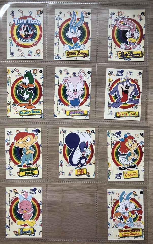 A Complete Set of Topps Trading Cards Tiny Toon Adventures (77 + 11 ...