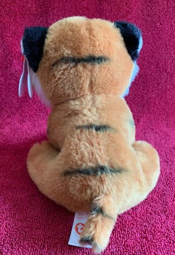 TY Beanie Babies TIGGS Brown Tiger Sparkle Eyes VelveTy 6” Soft Plush ...