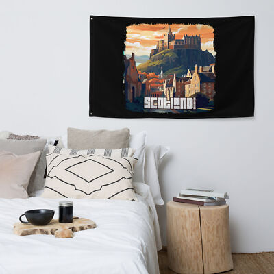Edinburgh Castle Scotland Cityscape Wall Tapestry Flag Decor | eBay