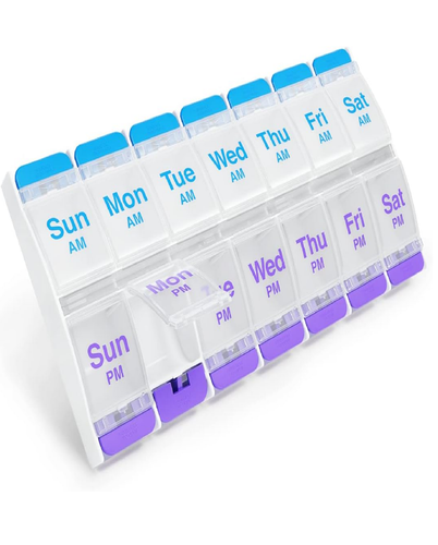 EZY DOSE Push Button (7-Day) Pill Case, Medicine Planner, Vitamin ...