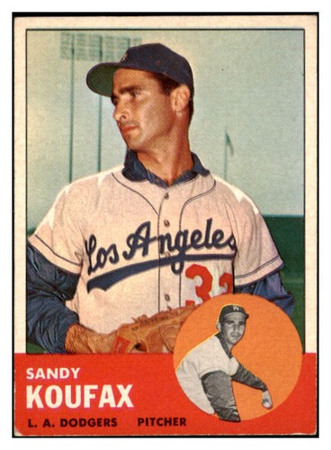 1963 TOPPS #210 SANDY KOUFAX DODGERS EX CENTERED SET BREAK 511389 ...