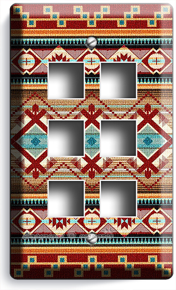 NATIVE AMERICAN SOUTHWEST FOLK PATTERN LIGHT SWITCH OUTLET WALL PLATE ...