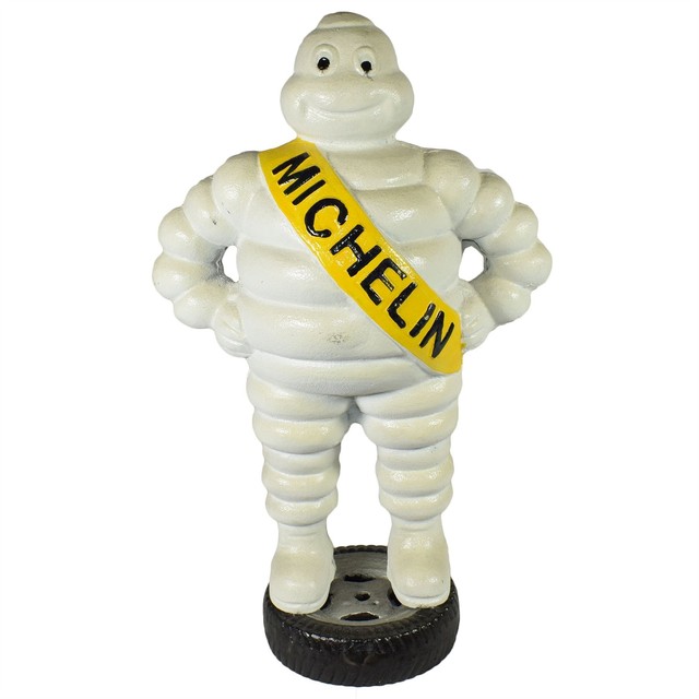 MICHELIN Man on Tyre Mascot BIBENDUM Tyres Cast Iron Statue Figure ...
