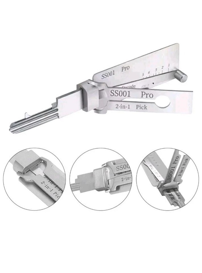SS001 PRO 2 In 1 Key Decoder Key Picking Tool Stainless Steel USA Fast ...
