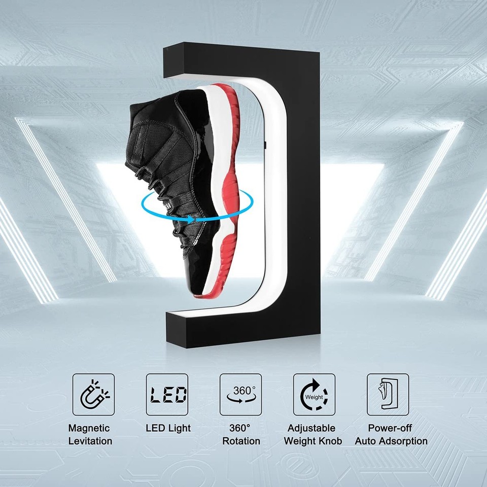 Floating Shoe Display Magnetic Levitation Sneaker Stand with LED Light ...
