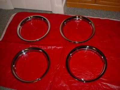15" Standard Chrome Plated Stainless Steel Trim Rings, Beauty Rings -4 ...