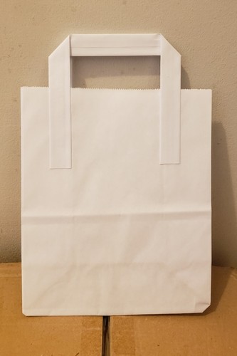 Small white paper carrier bags - 7x3.5x8.5 inches - Clearance | eBay