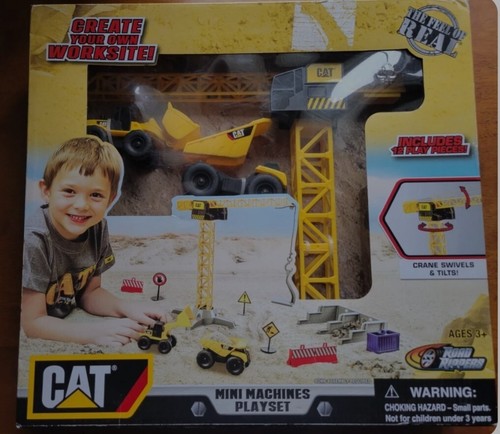 CATERPILLAR (CAT) Mini Machines Playset (Crane, Dump Truck, Endloader ...