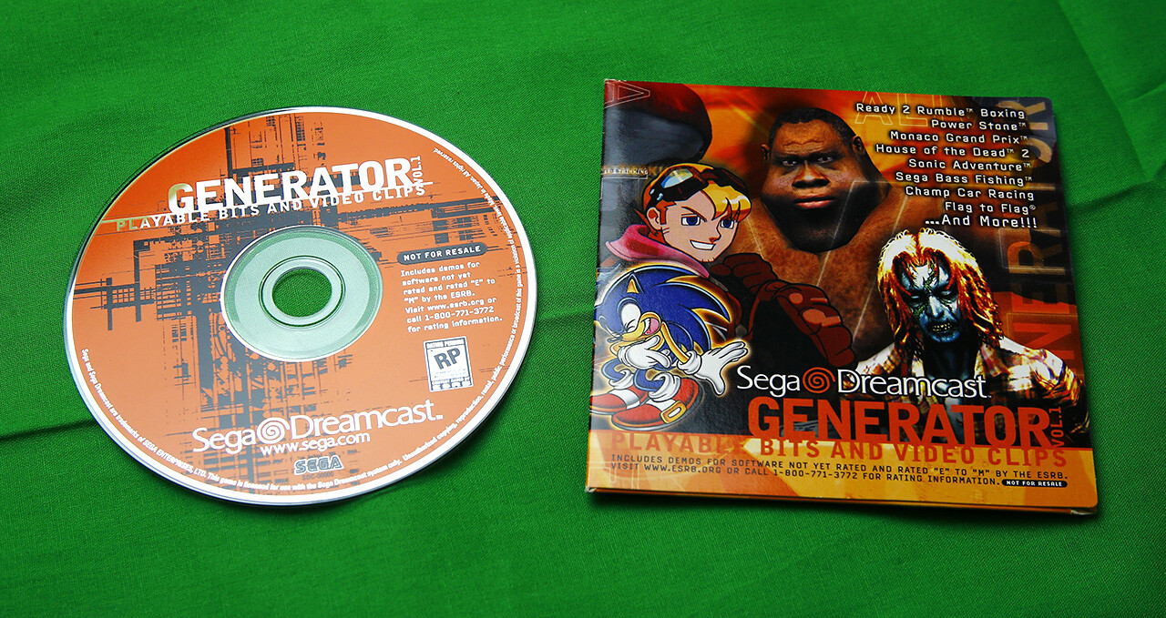 Official Sega Dreamcast Generator Demo/Promo Playable Bits Video Disc ...
