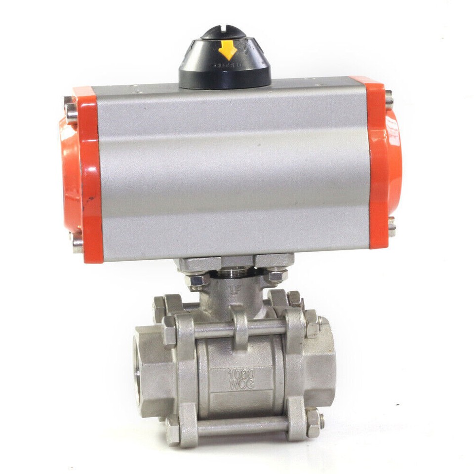 1/2" Inch Pneumatic Air Actuated 304 Stainless Ball Valve Single Acting ...