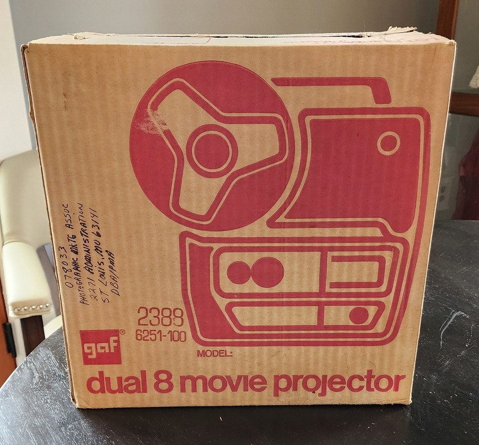 Vintage GAF 2388 Dual 8mm/Super 8 Film Movie Projector NEW IN BOX ...