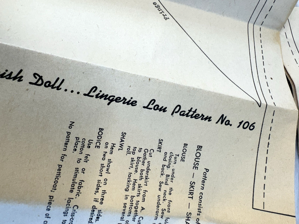 Vintage Lingerie Lou Doll with Patterns 1952 | eBay