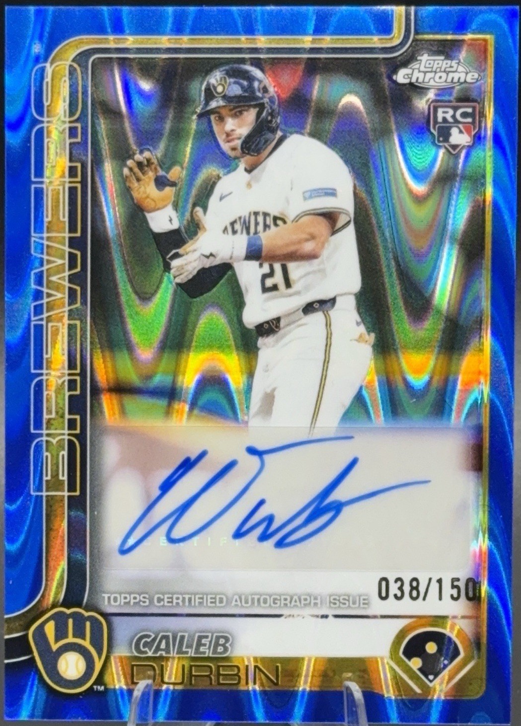 2025 Topps Chrome Update Series - Autographs Caleb Durbin #AC-CDU Blue ...