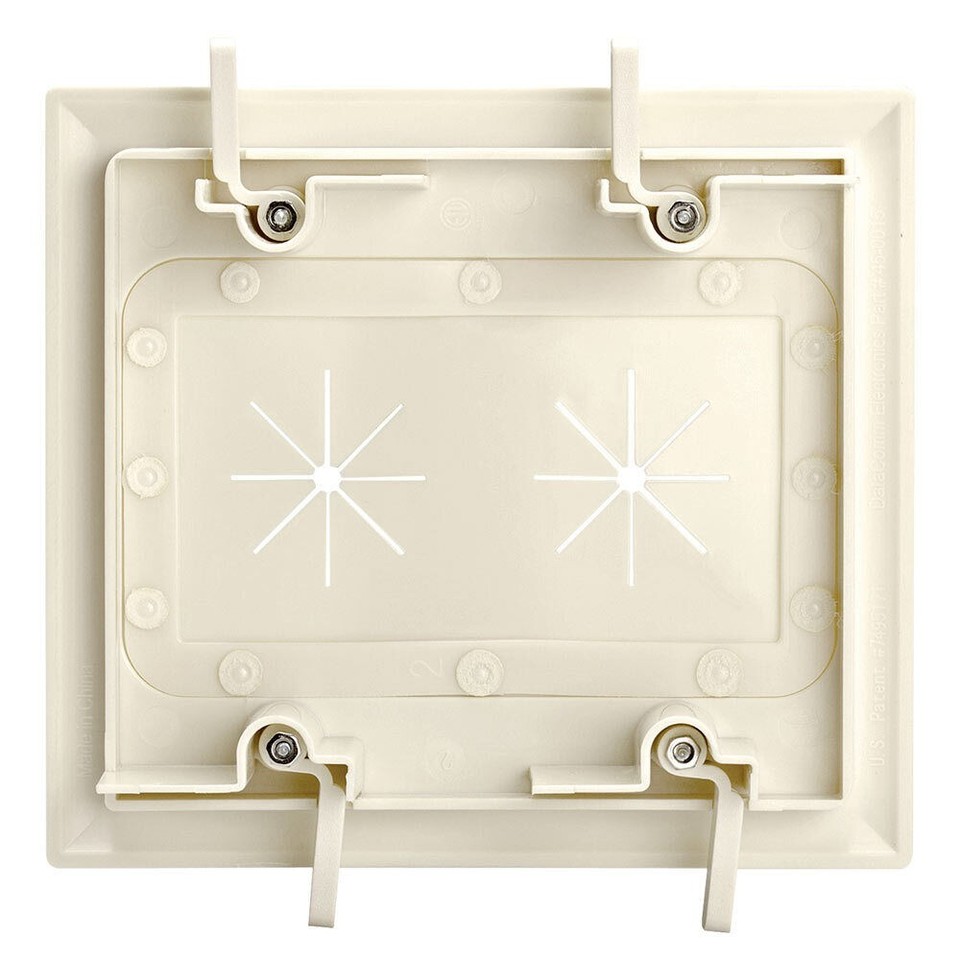 2 Pack 2-Gang Split Wall Plate with Flexible Opening Almond Cable Pass ...