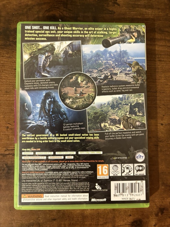 Sniper: Ghost Warrior Xbox 360 No Manual Good Condition | eBay UK