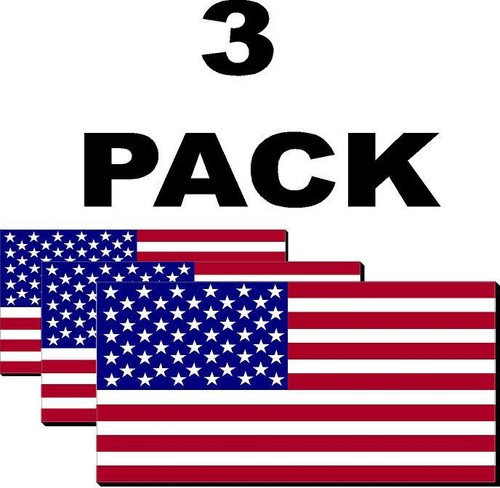 American Flag USA (PACK OF 3) Sticker 3M Military-Marines-Army w U/V ...