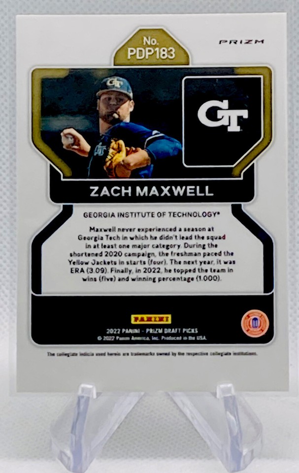 2022 Prizm Draft Picks Zach Maxwell Black Prizm Parallel #PDP183 - Reds ...