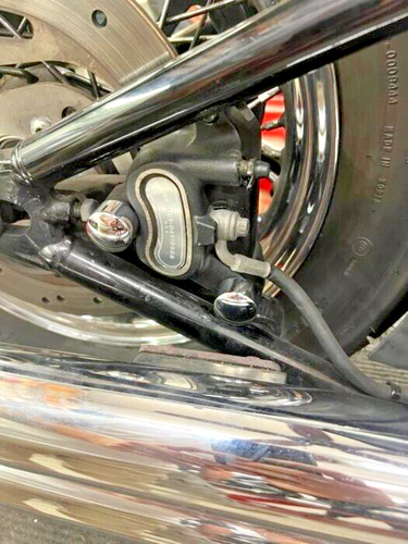 2 Harley Softail Rear Brake Caliper CHROME DOME BOLT COVERS | eBay