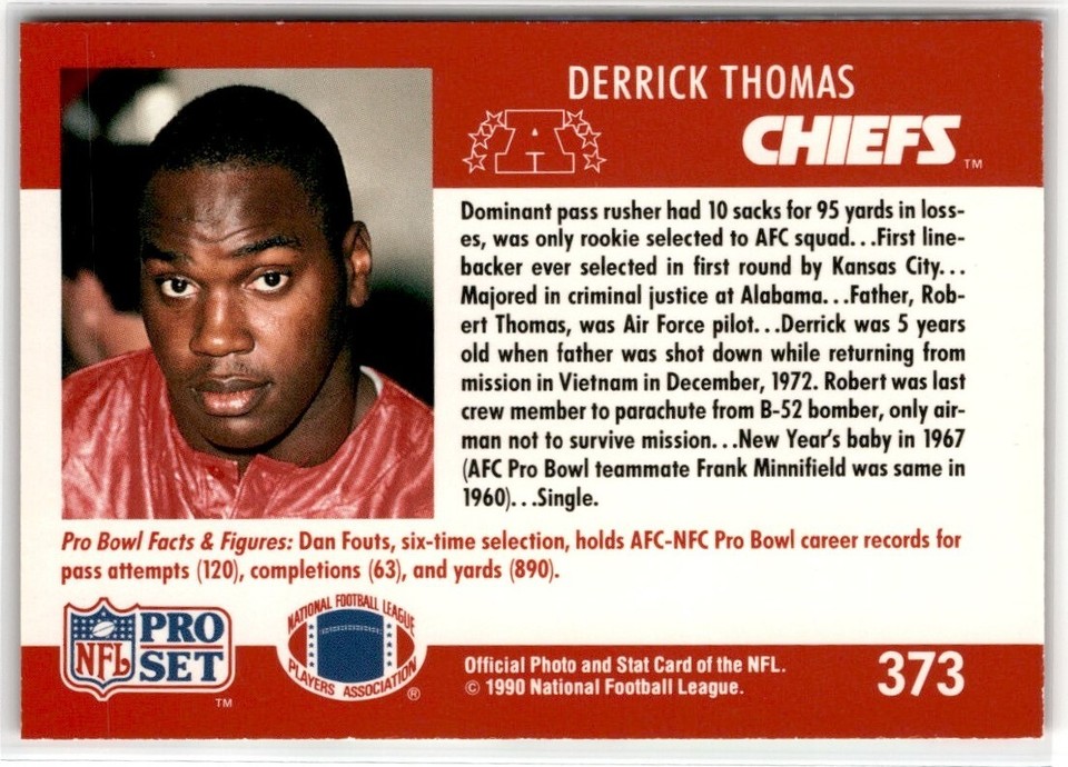 1990 Pro Set Derrick Thomas Kansas City Chiefs #373 | eBay