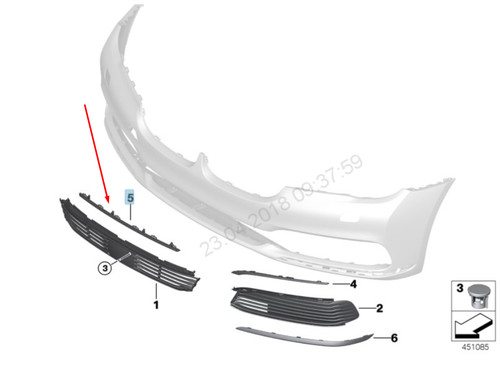 NEW BMW 7 G11 FRONT BUMPER LOWER GRILLE STRIP 51117369897 2016 OEM | eBay