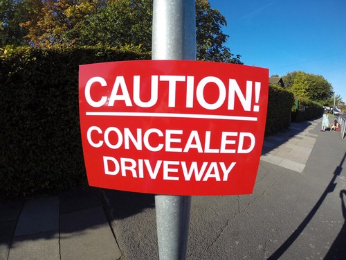 CAUTION! CONCEALED DRIVEWAY, Sign | eBay