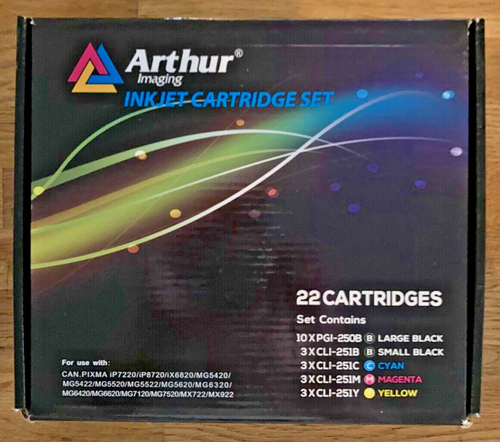 Arthur Imaging Inkjet Cartridge Set Cannon Pixma (5) Extra Blk, Short ...