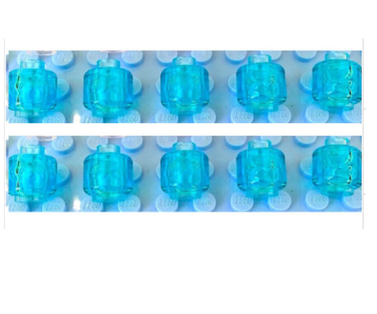 LEGO Minifigure Heads Trans Clear Trans Light Blue Lamp Light Globe ...