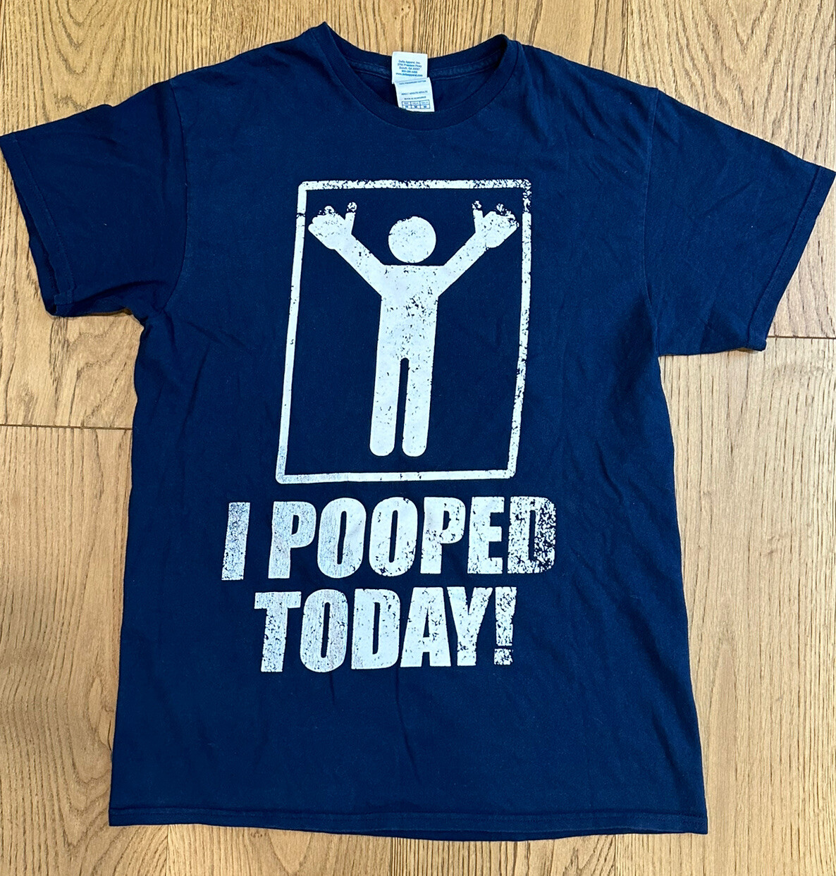 Unisex Funny Tshirt I Pooped Today Navy Blue Shirt Sz M | eBay