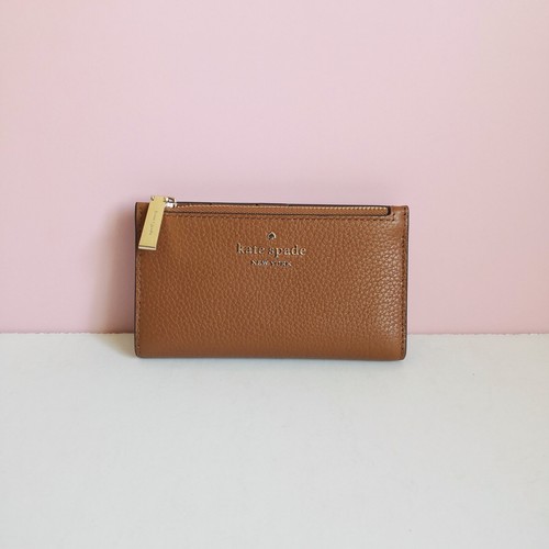 NWT Kate Spade Small Slim Leather Bifold Wallet Warm Ginger Bread ...