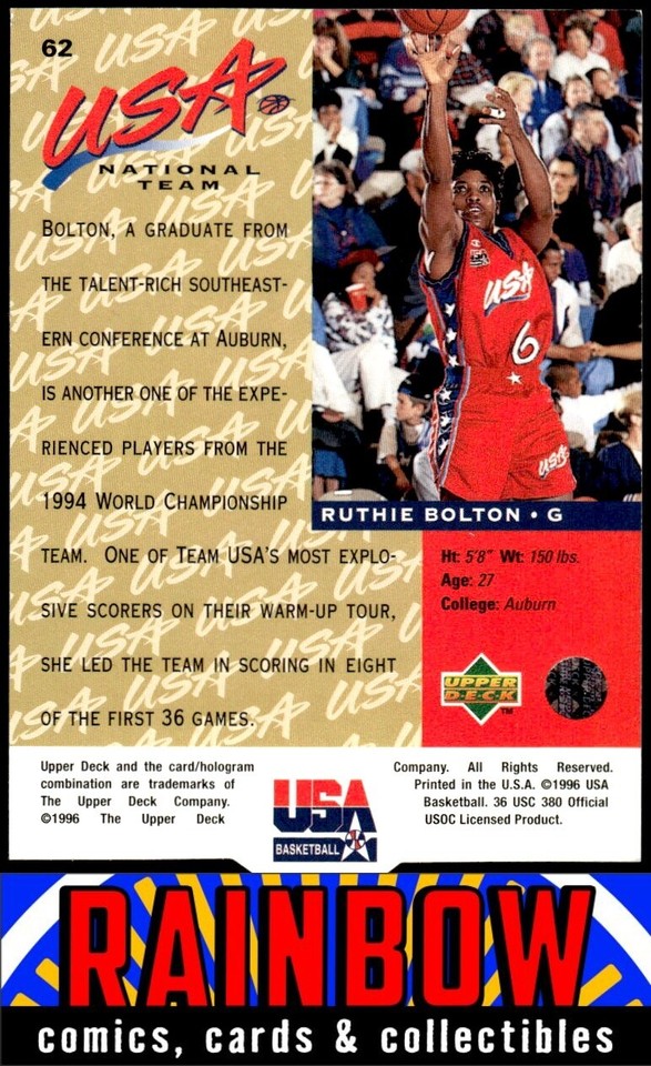 1996 Upper Deck USA #62 Ruthie Bolton-Holifield USA | eBay