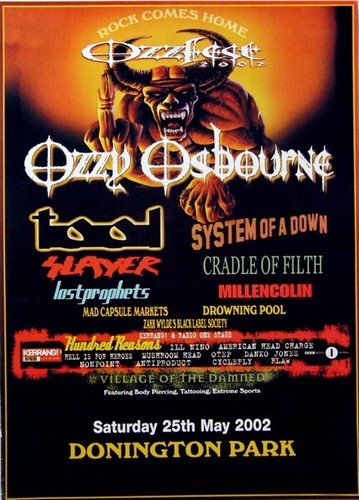 OZZFEST - 2002 - Poster - Osbourne - Tool - Slayer - Cradle - System ...