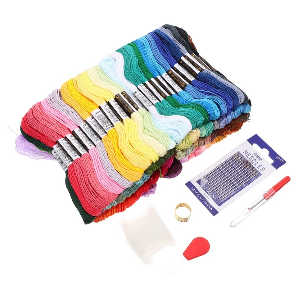 Embroidery Thread Set Colored Embroidered Threads Kit for Beginners ...
