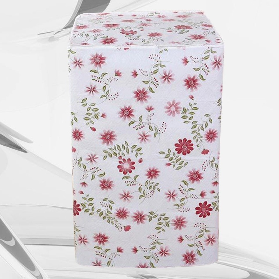 Waterproof Washing Machine Cover Dust Proof Dust Cover With Red Flower ...