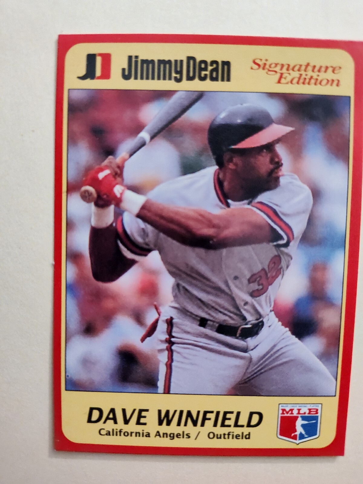 DAVE WINFIELD Calif ANGELS 1991 JIMMY DEAN Signature Ed. BASEBALL CARD ...