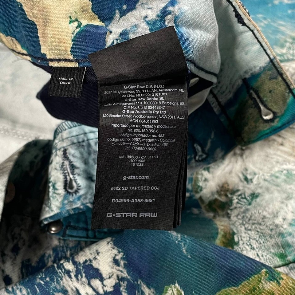G-Star Raw 3D Tapered Full Print Earth Jeans x Pharrell Williams / Men ...