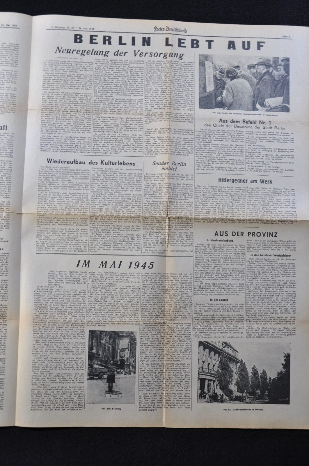 Original WWII Red Army Newspaper Freies Deutschland BERLIN 1945 - RARE ...