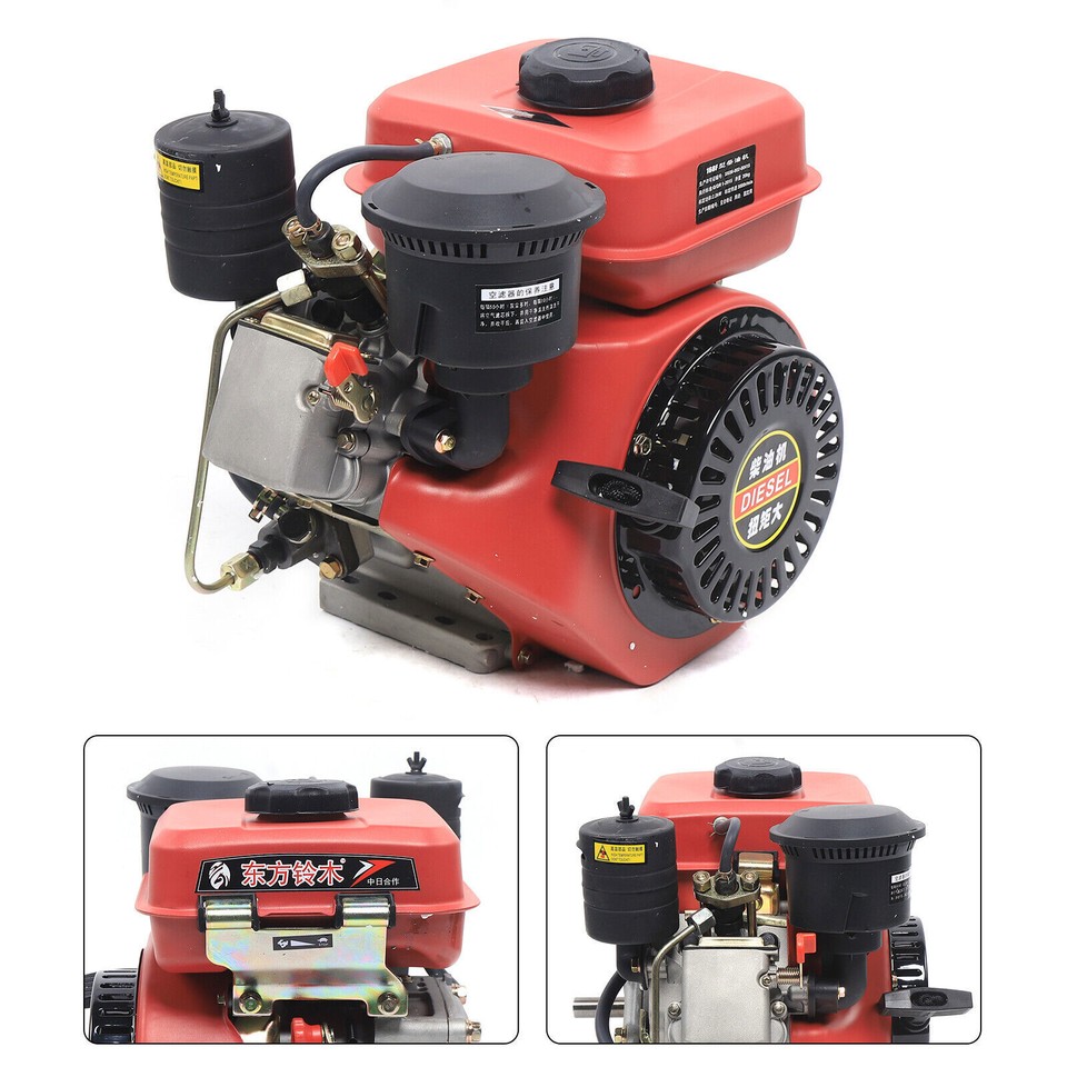 3HP 4-Stroke Diesel Engine Motor 196cc Single Cylinder AirCooled Small ...