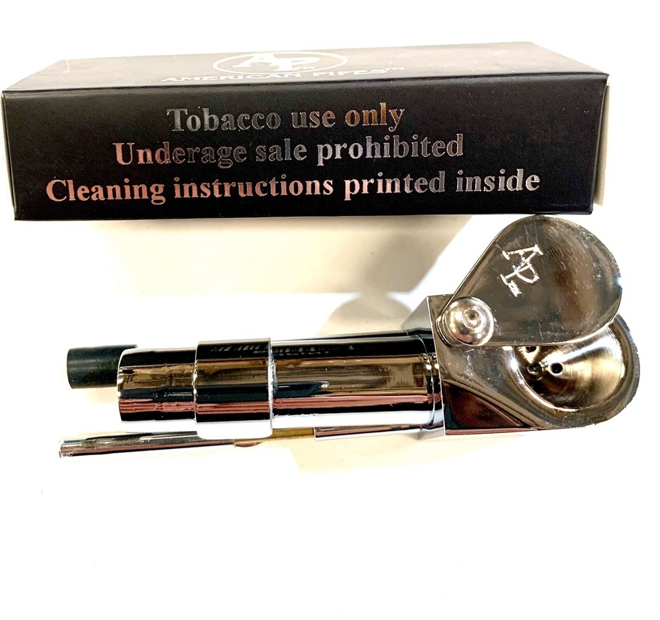 ORIGINAL AMERICAN PIPES™ TRAVELLER™ PIPE DELUXE CHROME PLATED SOLID ...