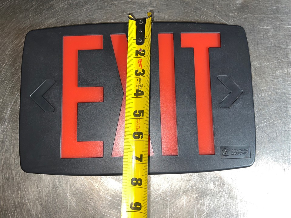 LITHONIA LIGHTING EXIT SIGN REPLACEMENT FACE PANEL RED LETTERS Nos ...