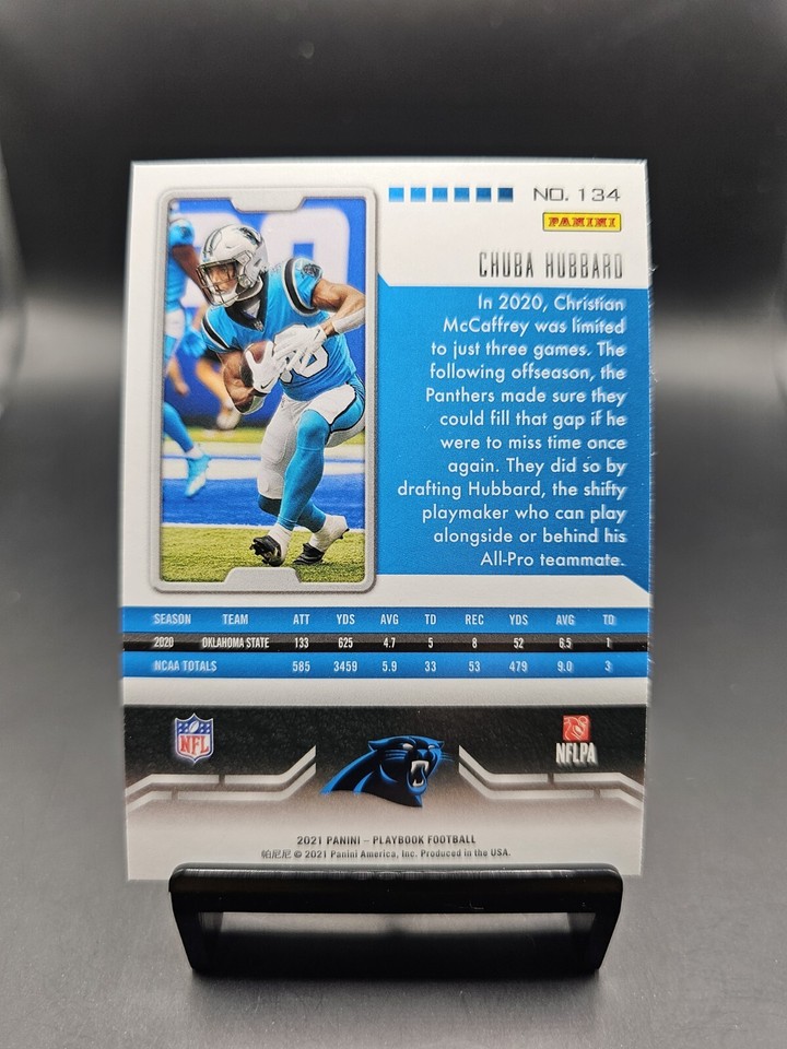 Chuba Hubbard ROOKIE Mosaic 2021 Panini Playbook #134 Carolina Panthers ...